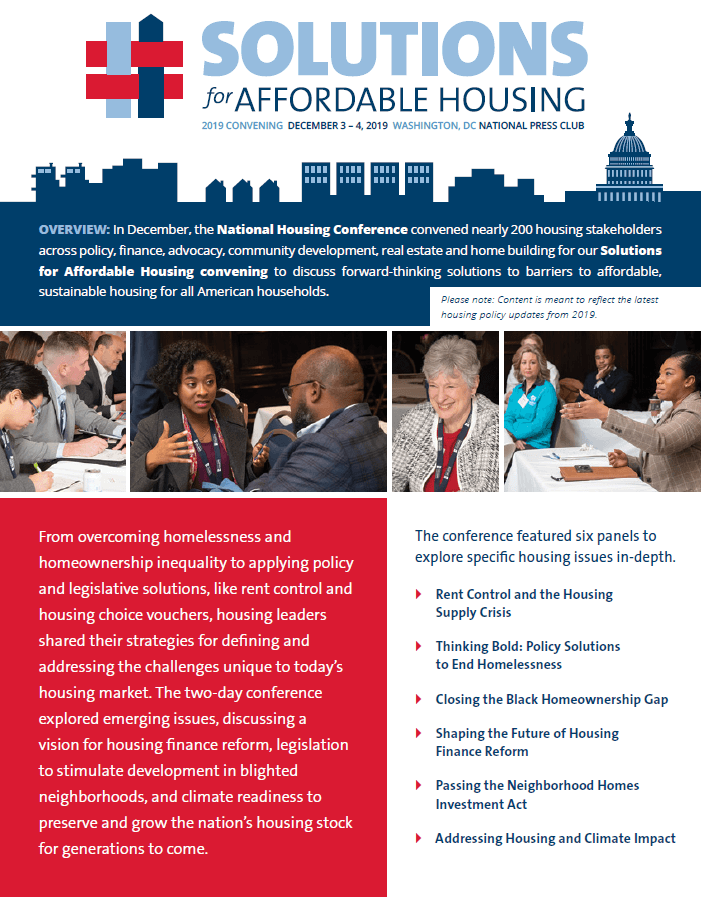 Solutions for Affordable Housing 2019 Recap Report | National Housing ...